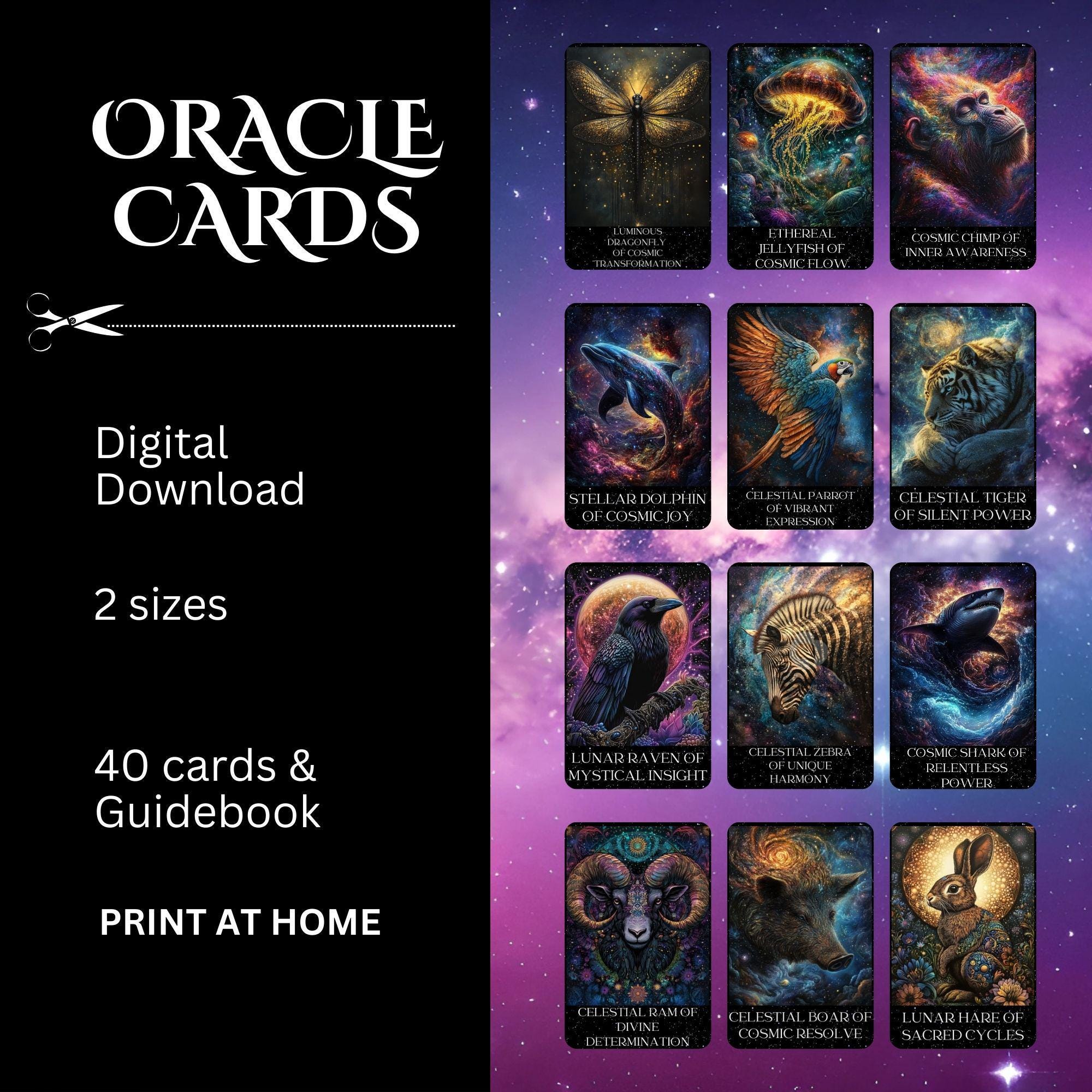 Ethereal Wilds: the Cosmic Animal Oracle Deck – Digital Download - Etsy