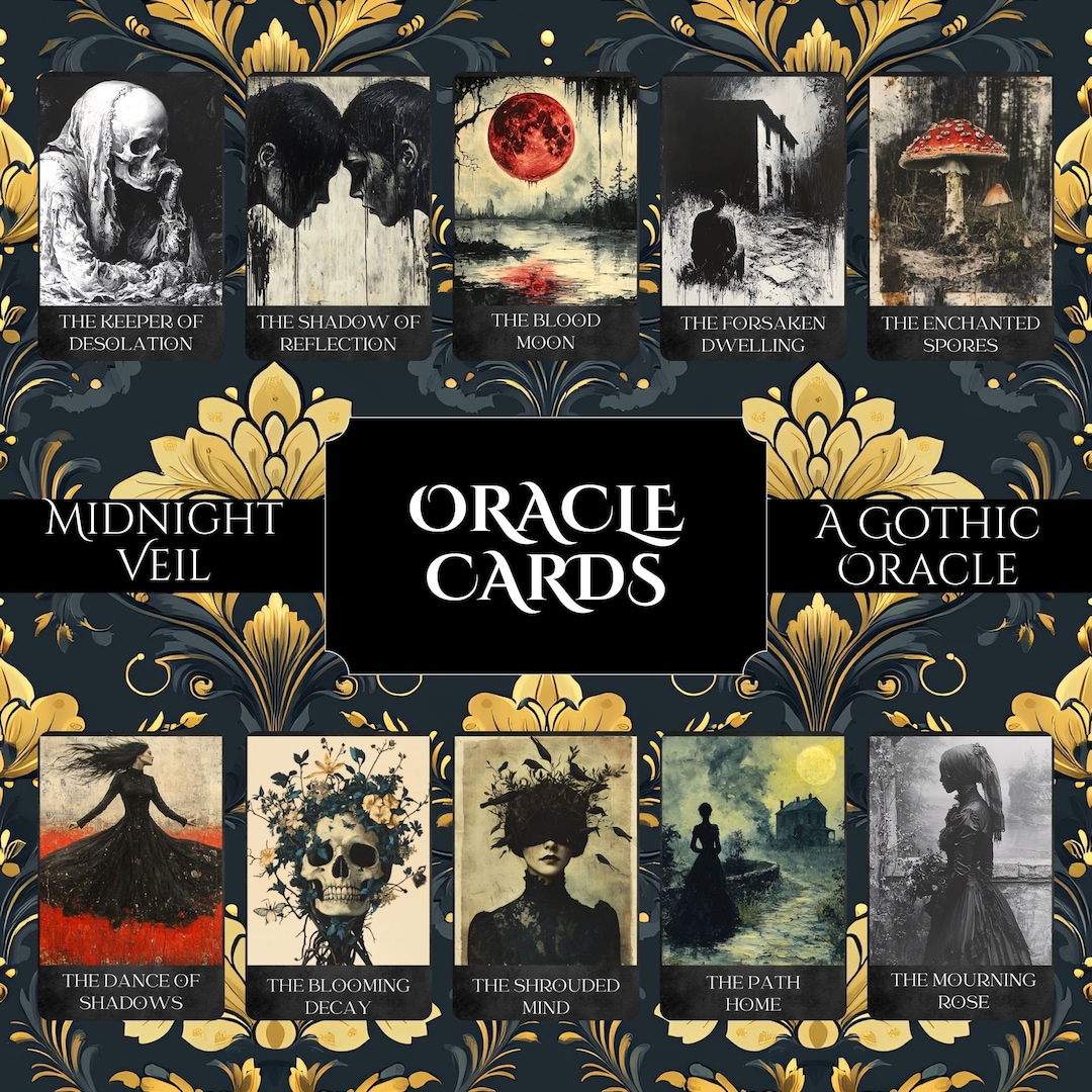 The Midnight Veil: A Gothic Oracle | 44-card Deck & Guidebook ...