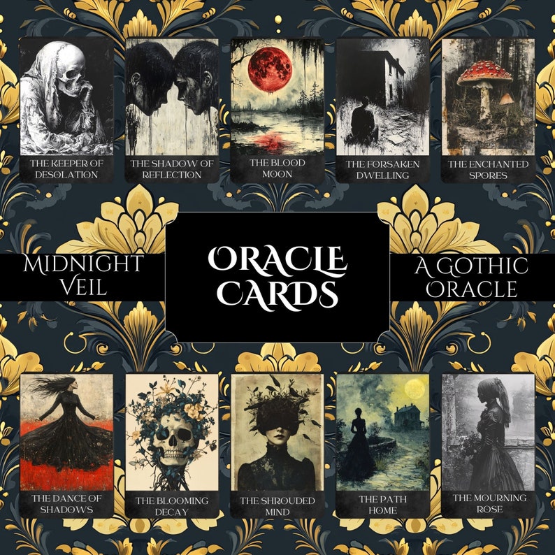 The Midnight Veil: A Gothic Oracle | 44-card Deck & Guidebook ...