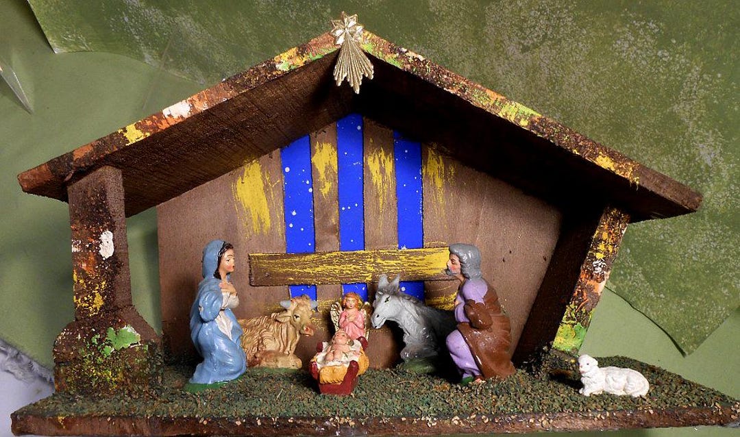 Vintage Italy Putz Nativity Set Papier-mache, Wood Creche - Etsy