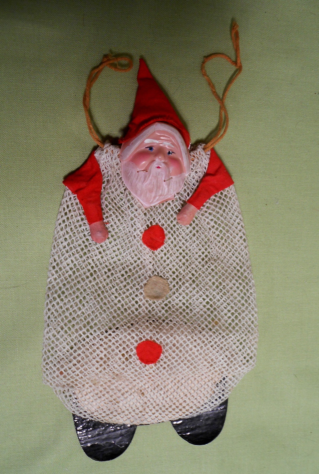 Vintage Japan Net Bag Santa With Celluloid Face and Mache - Etsy