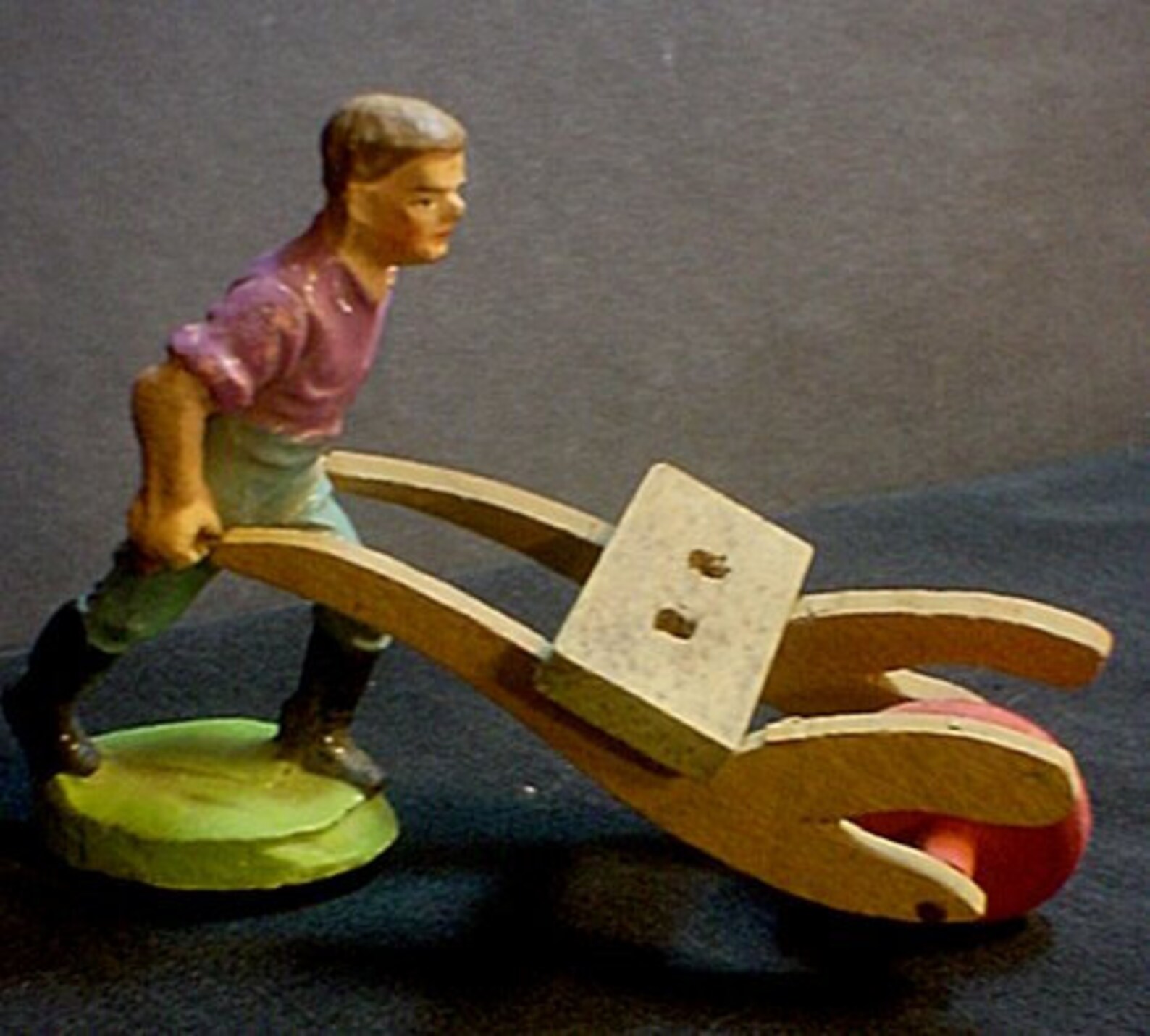 Antique Putz Composition Farmer Pushing His Plow Germany | Etsy