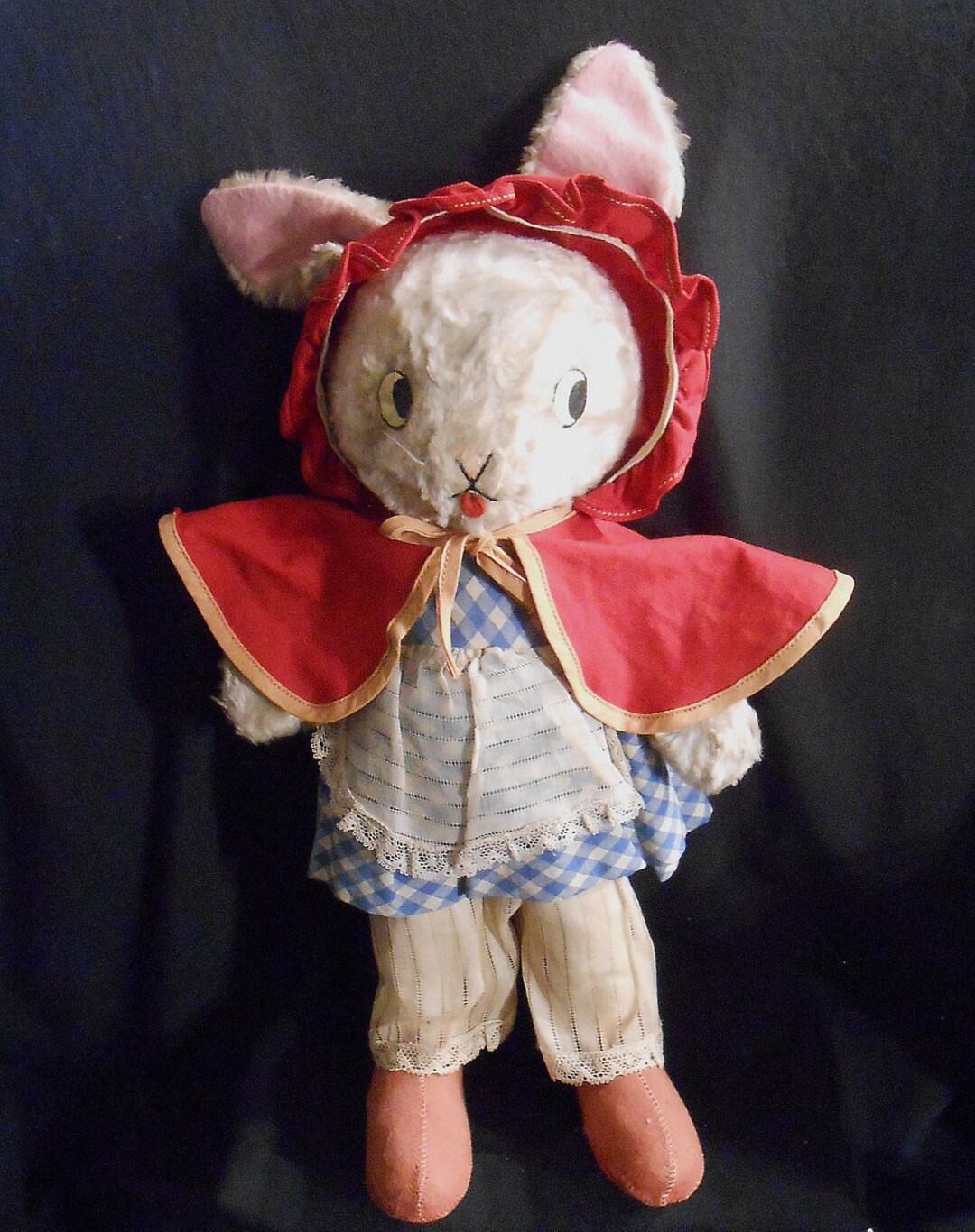 Early Gund Little Red Riding Hood Easter Bunny 16 1/2, Flat Bottom ...