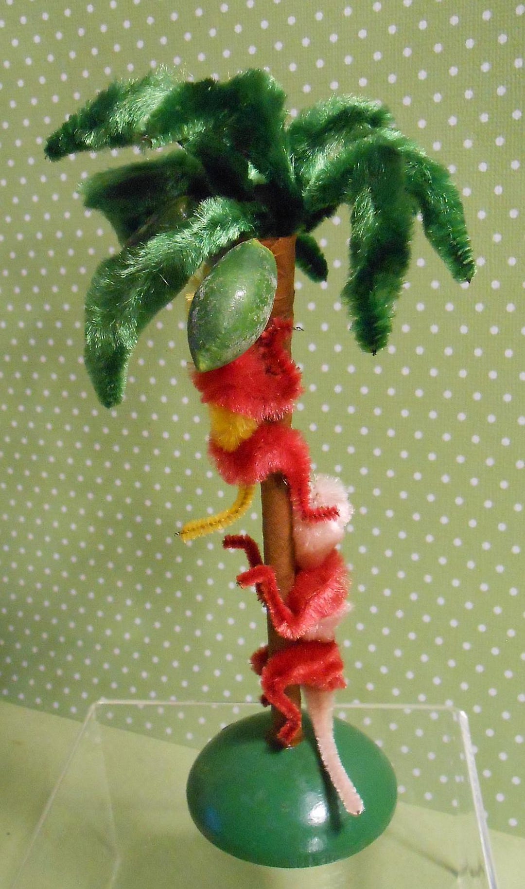 Vintage Putz Nativity 6 Palm Tree With Coconuts and Monkeys Chenille - Etsy