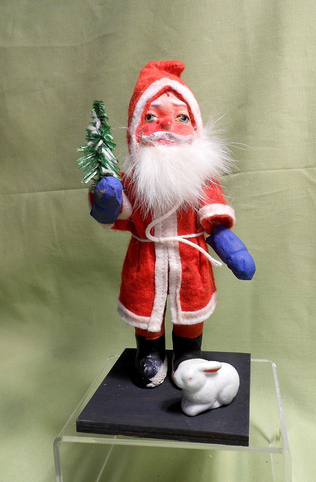 German Santa With Papier-mache Face , Germany, Fur Beard - Etsy