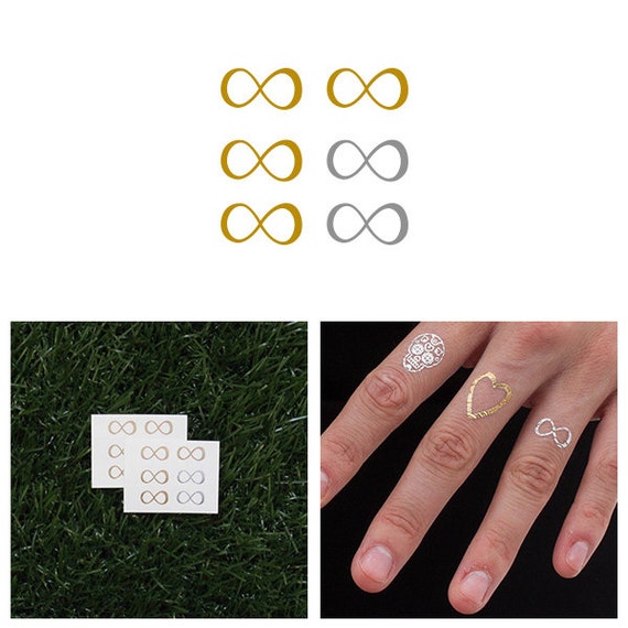 Forever Metallic Gold/ Silver Temporary Tattoos Set of 12 | Etsy
