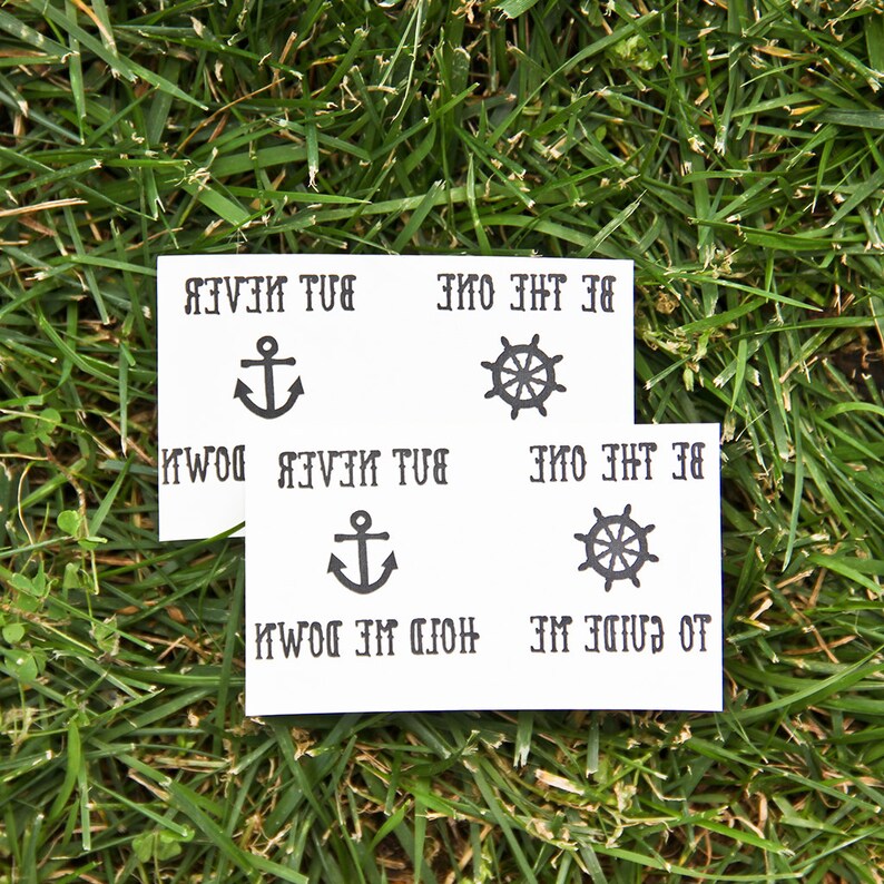 Anchor Guide Me Temporary Tattoo Set of 2 | Etsy