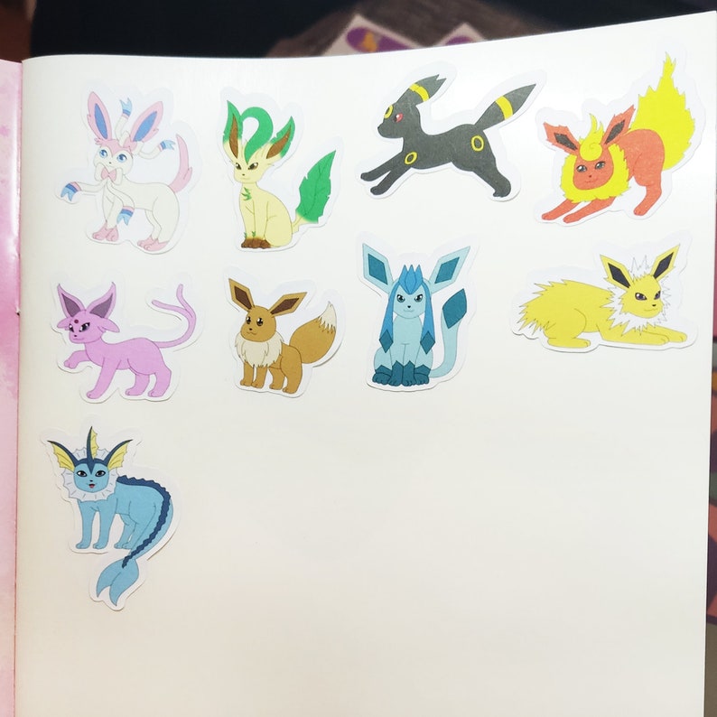 Eeveelution Pokemon Colorful Sticker Sheet Matte Kiss Cut - Etsy