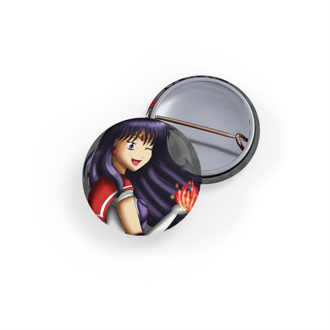 Sailor Moon Sailor Mars Round Pin Anime Manga Gift Idea Bag Decor ...