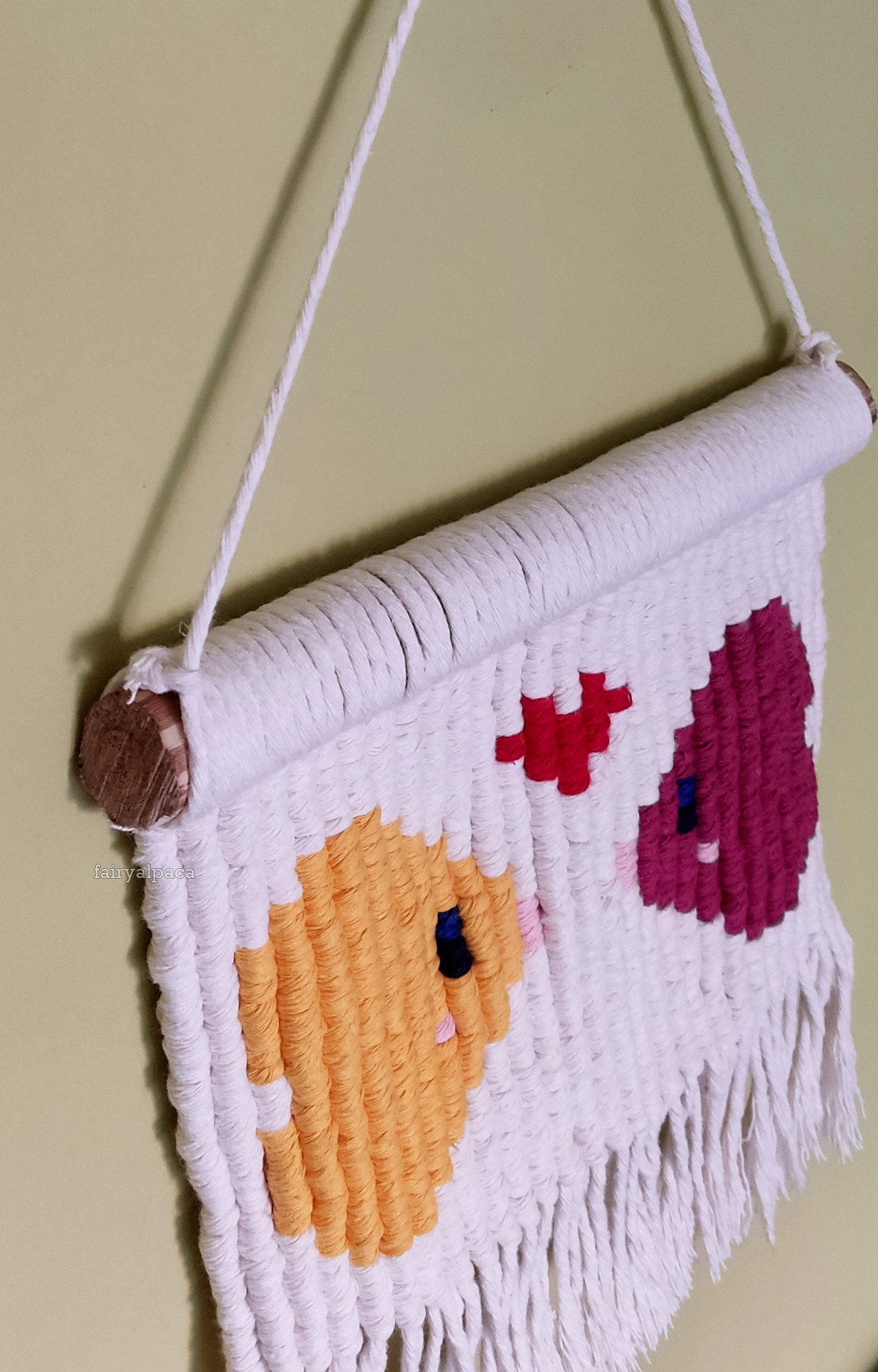 Pokemon Macrame Pixelart Luvdisc Love Yarn Wood Nature Boho Style Wall ...