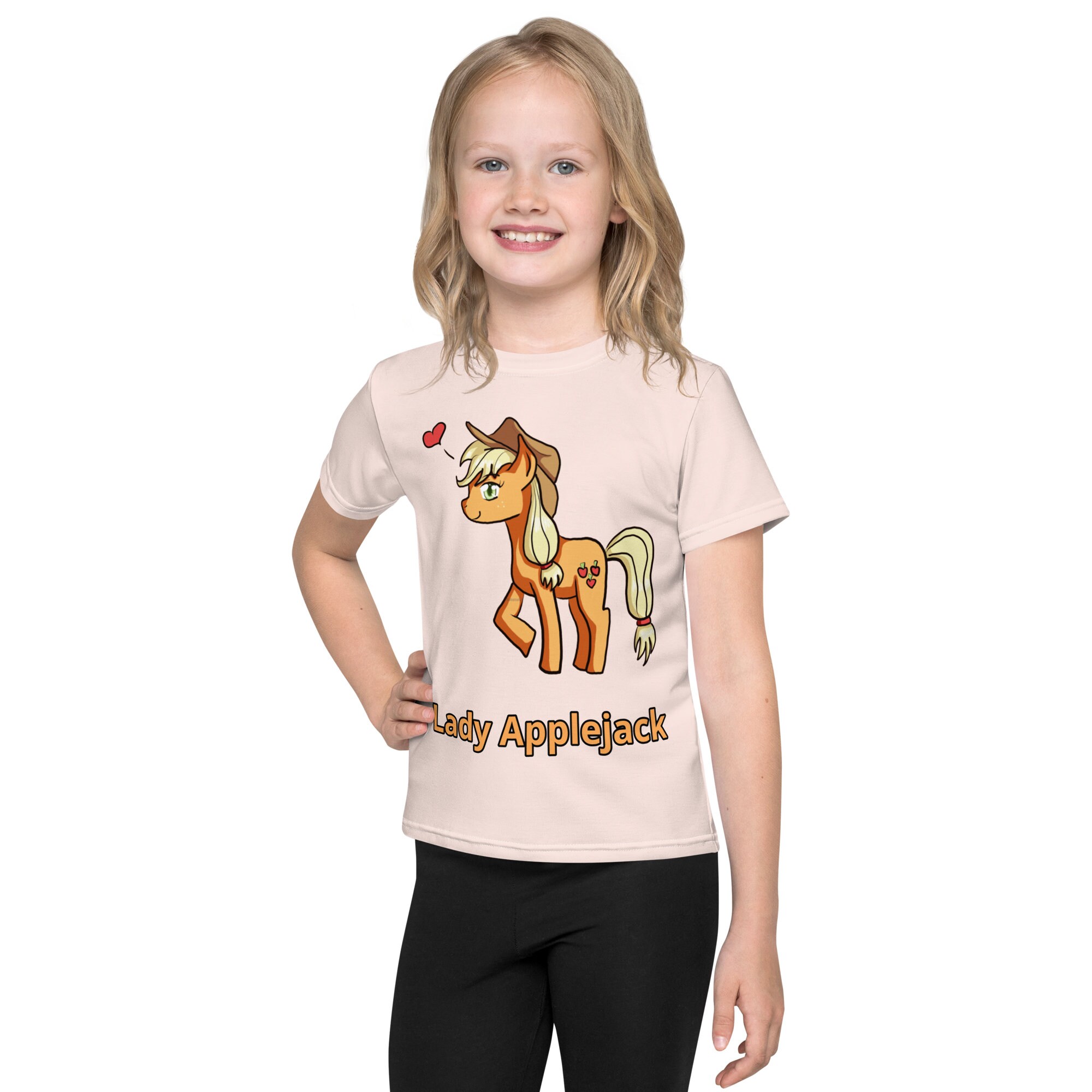My Little Pony Lady Applejack Animal Girls Shirt Kids Crew Neck T-shirt ...