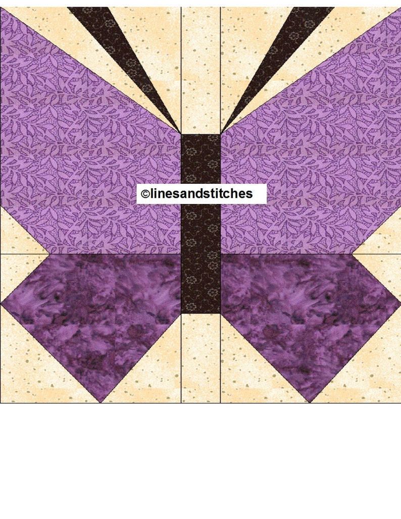 Butterfly Paper Piecing Quilt Block Pattern (PDF) - Etsy UK