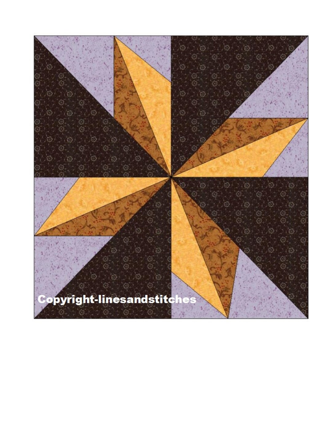 Shadow Star is a Paper Pieced Quilt Block Pattern (PDF) - Etsy