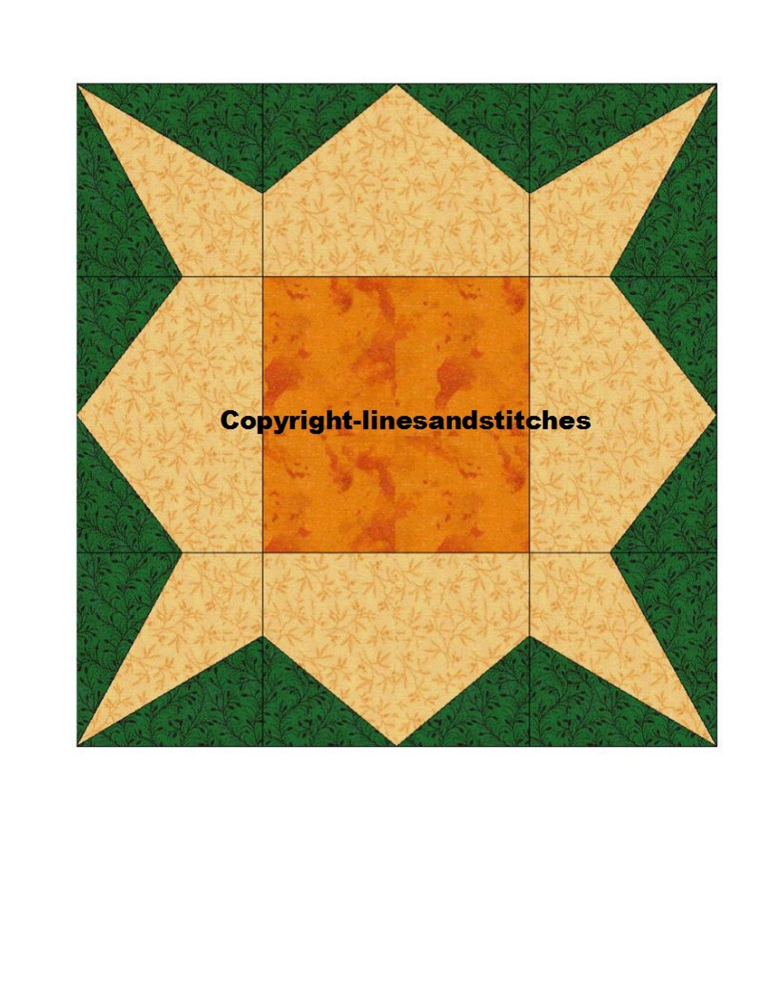Daffodil Paper Pieced Quilt Block Pattern (PDF) - Etsy