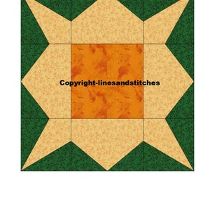 Daffodil Paper Pieced Quilt Block Pattern (PDF) - Etsy