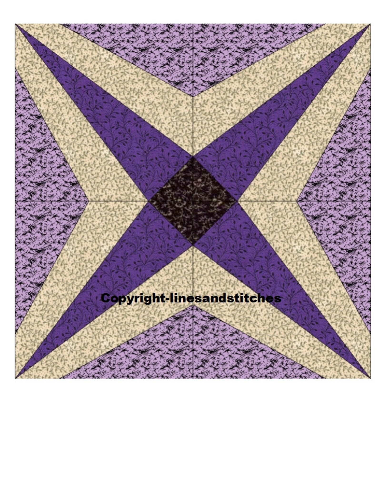 Bursting Star Paper Pieced Quilt Block Patten (PDF) - Etsy