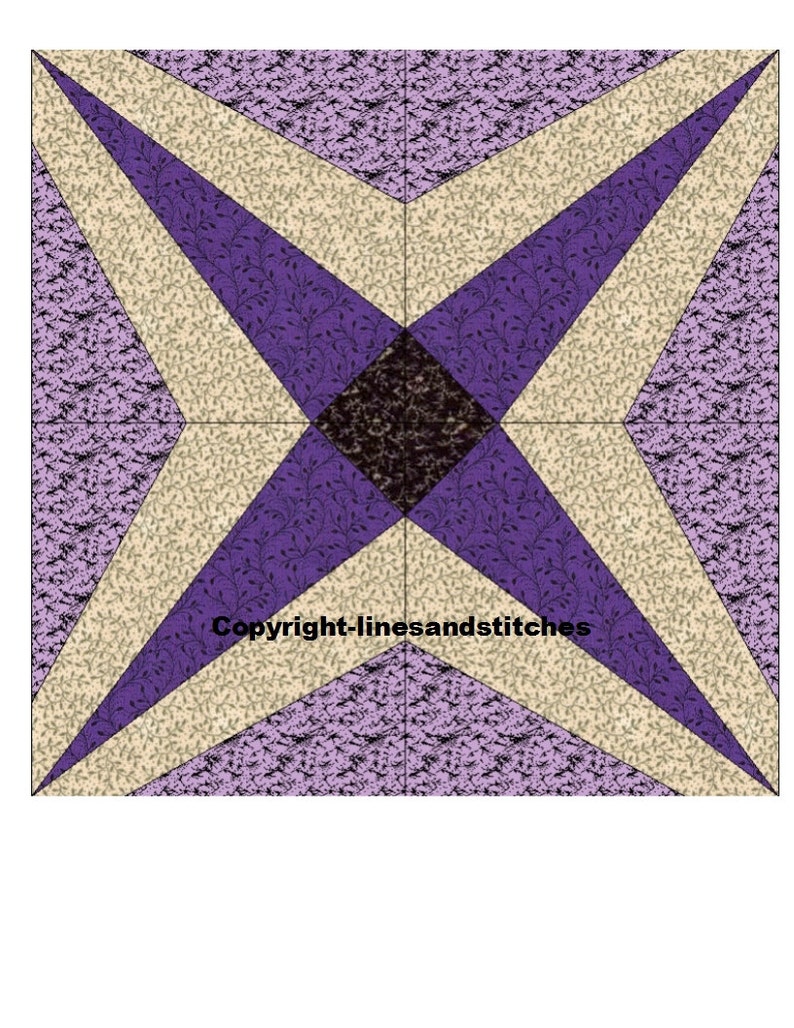 Bursting Star Paper Pieced Quilt Block Patten (PDF) - Etsy