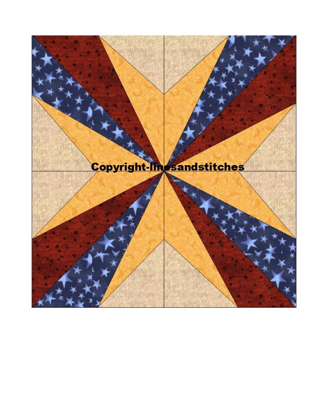 Diamonds and Stars Paper Pieced Quilt Block Pattern (PDF) - Etsy