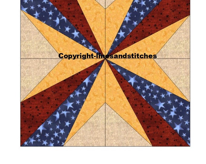 Diamonds and Stars Paper Pieced Quilt Block Pattern PDF - Etsy