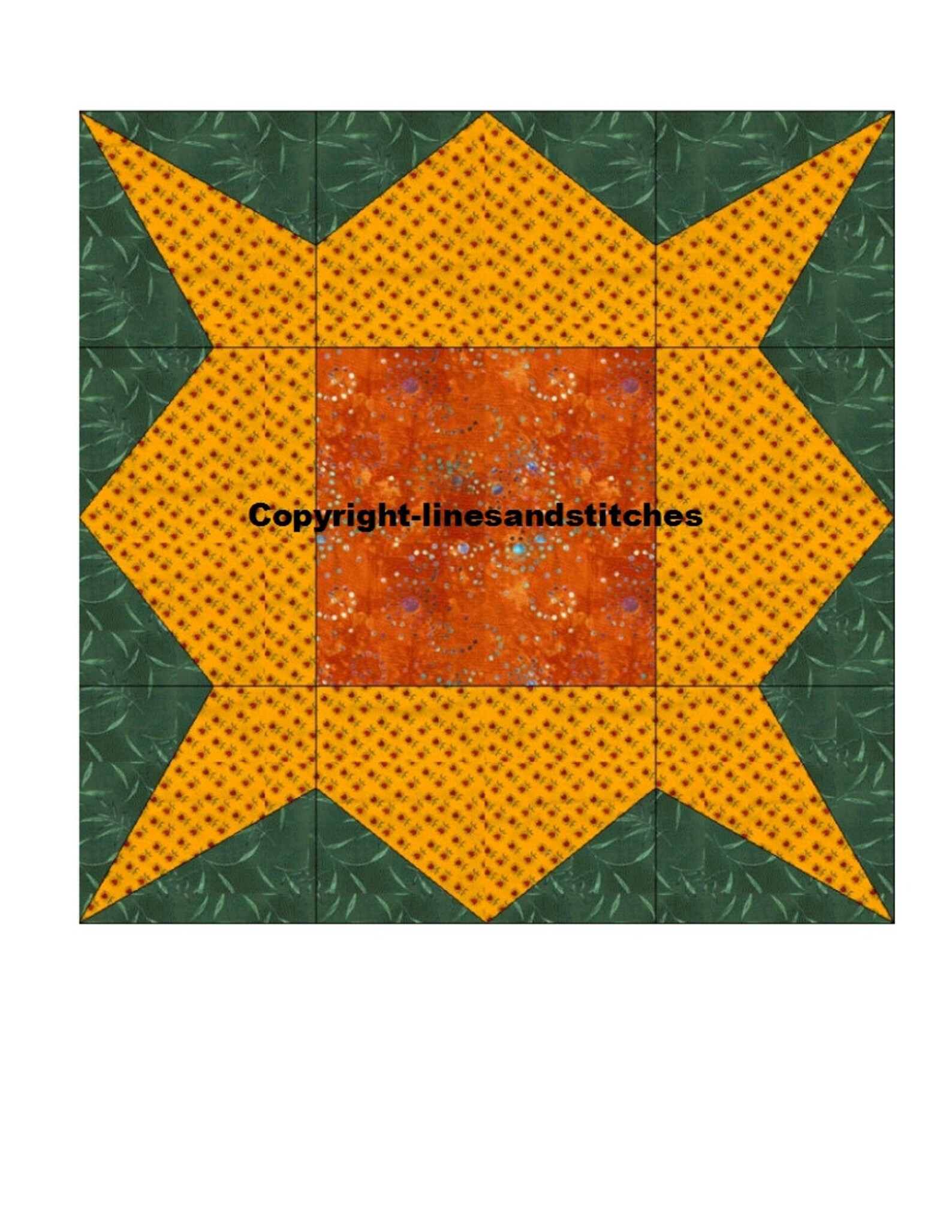 Daffodil Paper Pieced Quilt Block Pattern (PDF) - Etsy