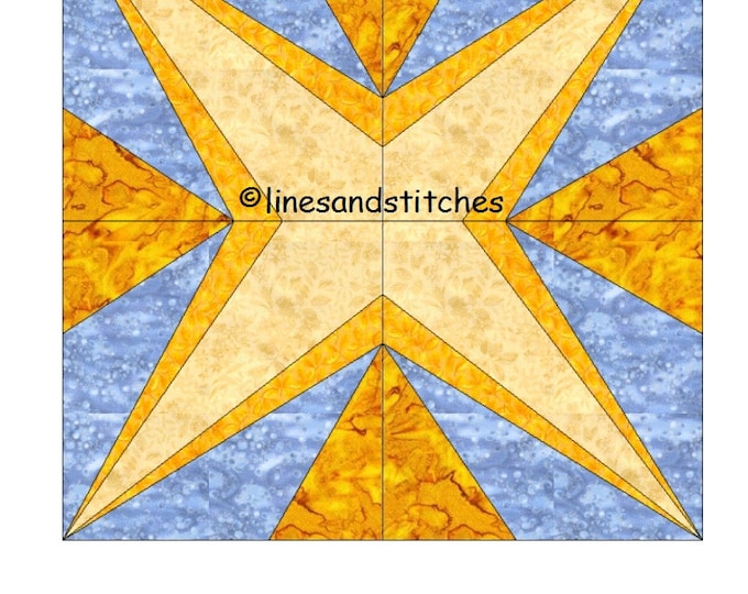 Diamonds and Stars Paper Pieced Quilt Block Pattern PDF - Etsy