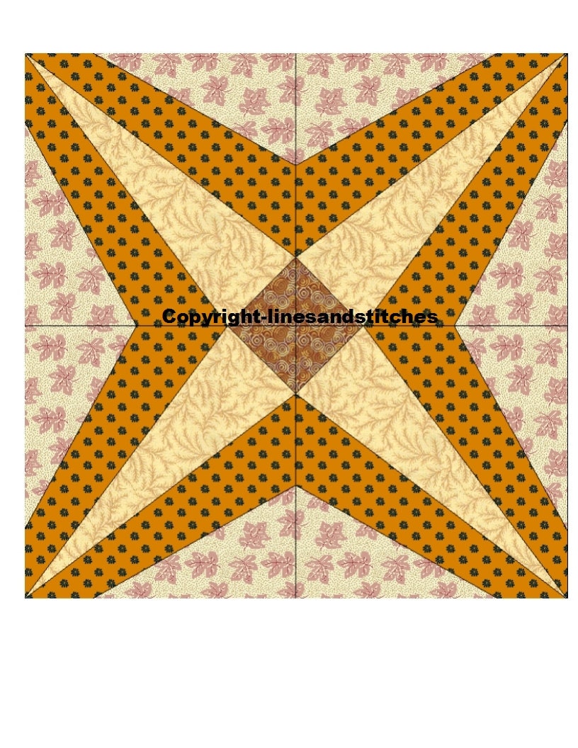 Bursting Star Paper Pieced Quilt Block Patten (PDF) - Etsy