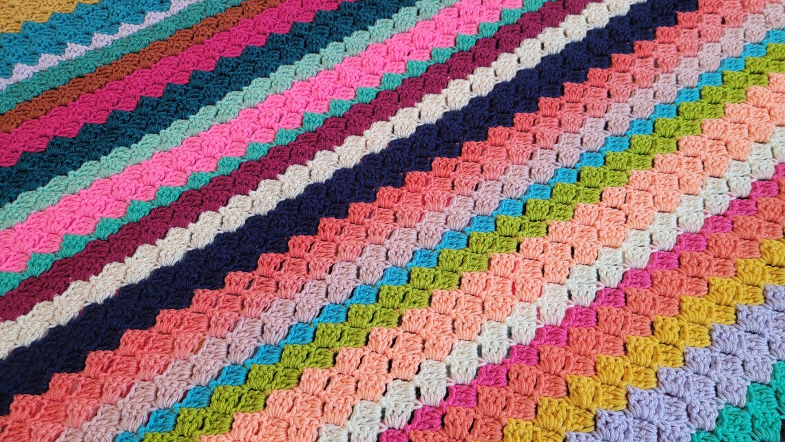 Classic C2C Blanket Handmade Afghans Crocheted Afghans - Etsy