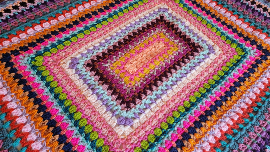 CROCHET PATTERN - Glitzy Rectangle Crochet Afghan - Handmade Afghan ...
