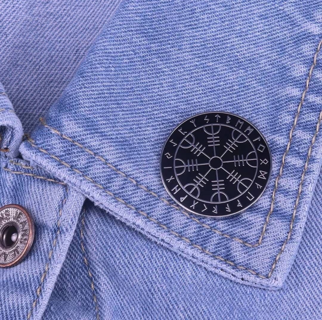 Helm of Awe Viking Runes Runic Pin Elder Futhark Badge Wicca - Etsy UK