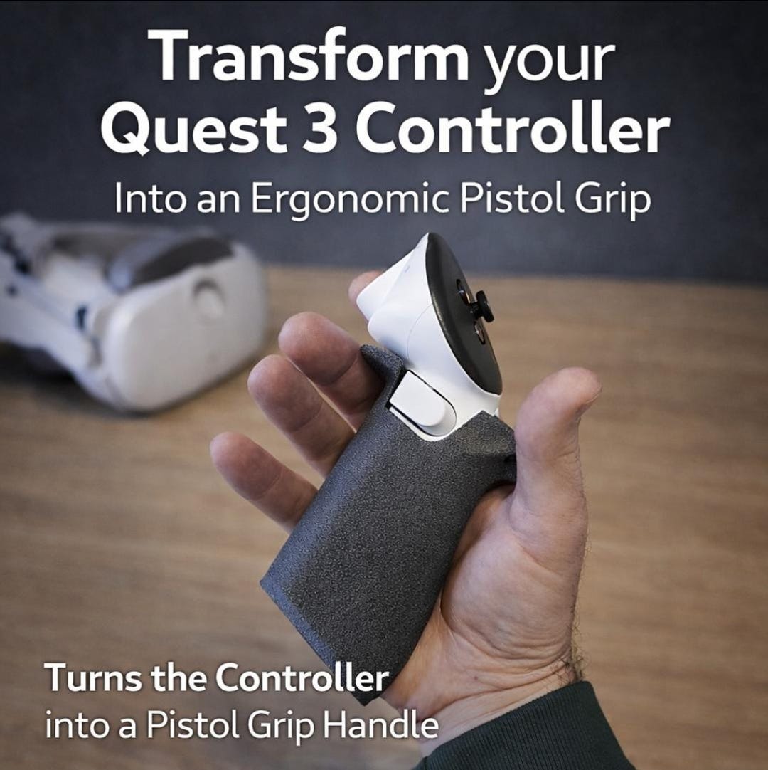 Meta Quest 3 Pistol Grip Attachment to Simulate Holding a Gun in VR Add ...
