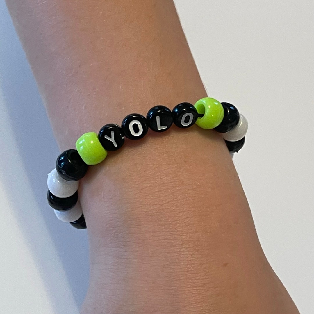 YOLO- Kids Plastic Beaded Bracelet - Etsy