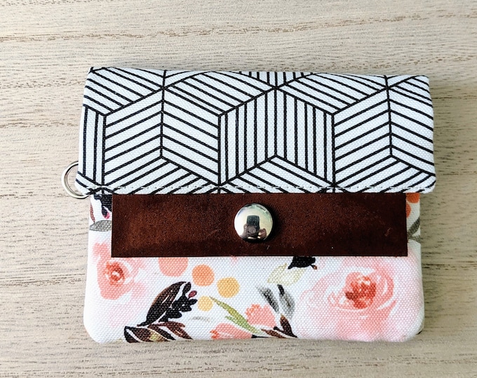 Mini Minimalist Wallet. Petite Wallet. Small Women's Wallet. Modern B/w ...