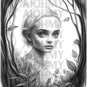 Harper Grayscale Coloring Page Printable for Download 1 PDF - Etsy