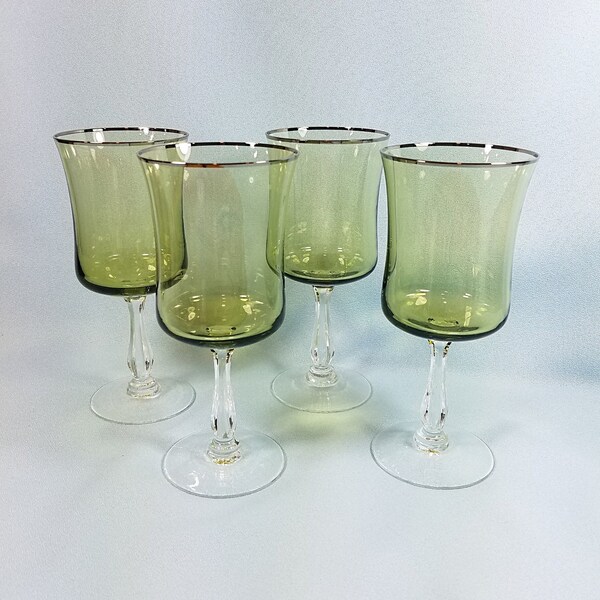 Green Water Goblets - Etsy