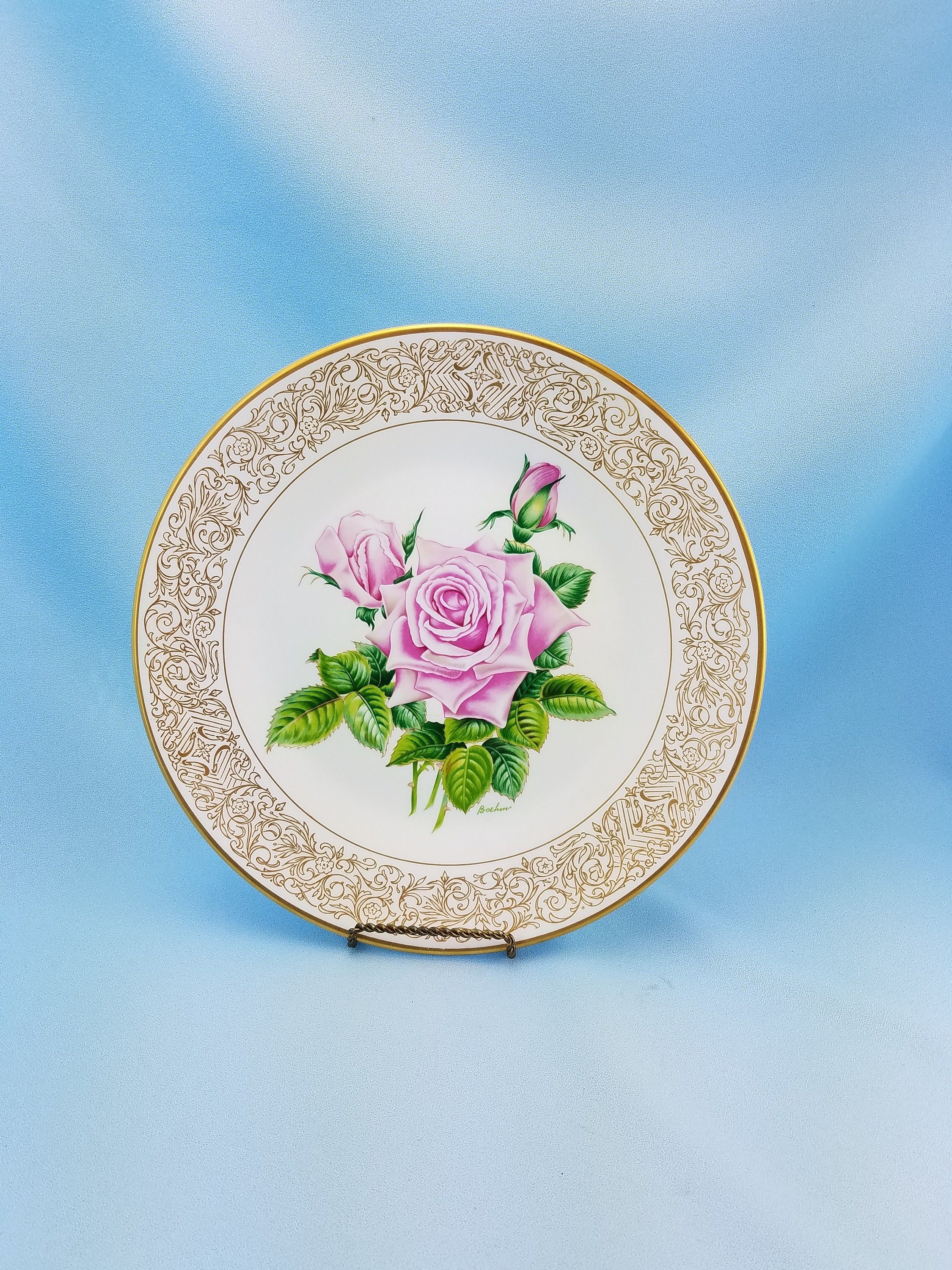 Rose Collection Plate by Boehm the Royal Highness Rose Pink | Etsy