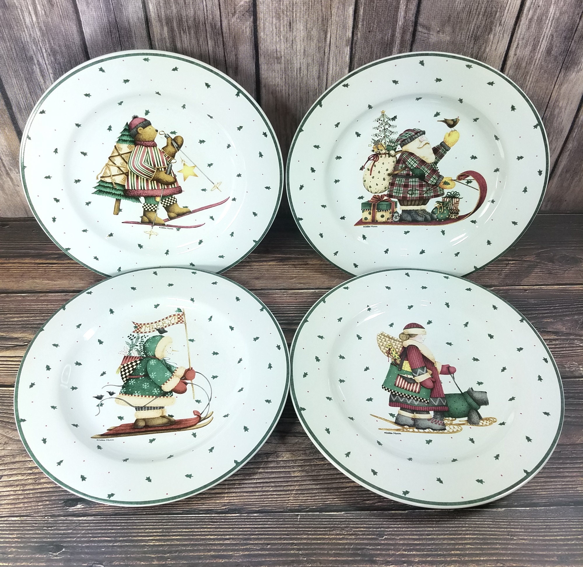 vintage plate set collectible dinnerware luncheon plates set of 4 ...