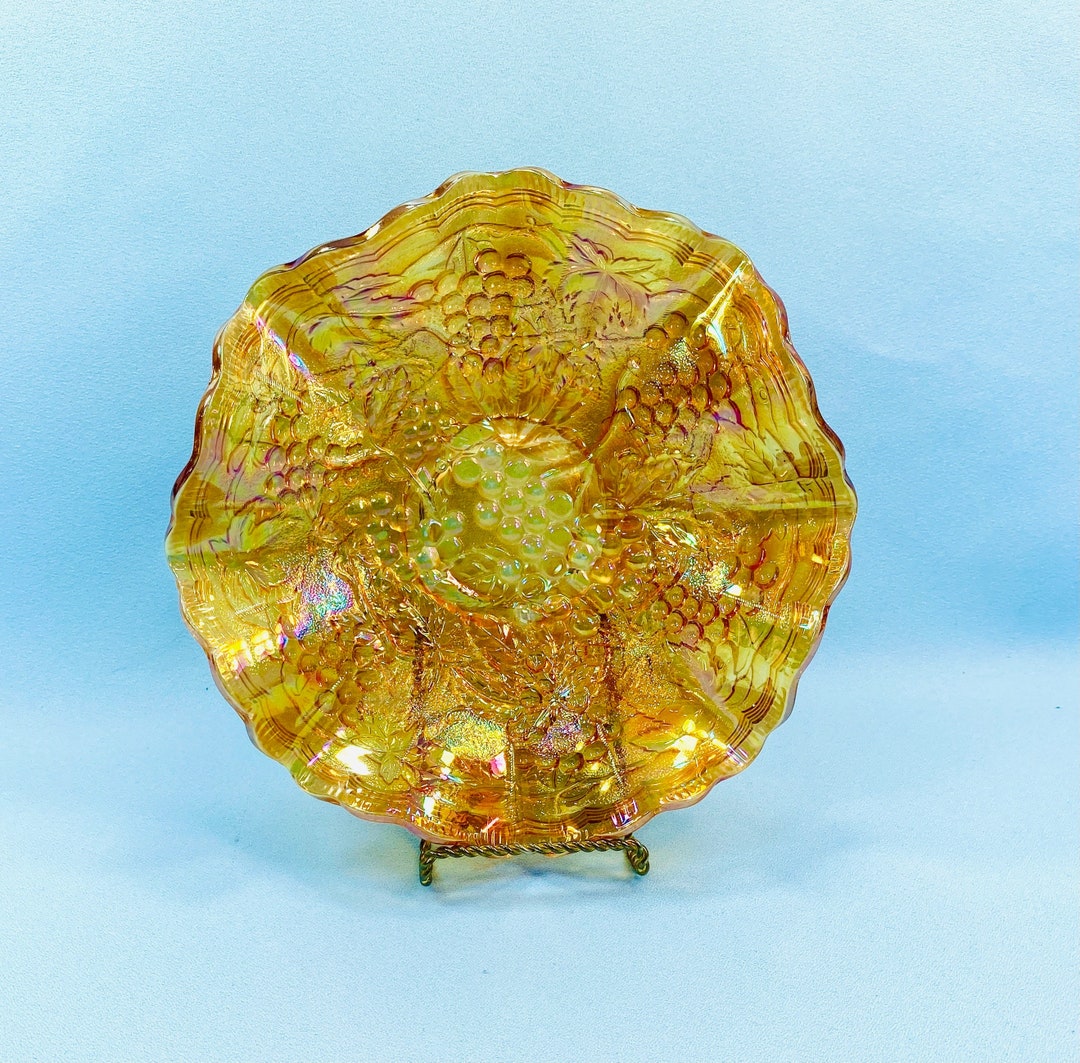 Crimped Nappy Bowl 9 Inches Diameter Vintage Carnival (orange) by ...