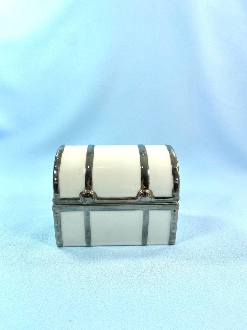 25th Anniversary Box With Lid Lefton Porcelain Treasure Chest - Etsy