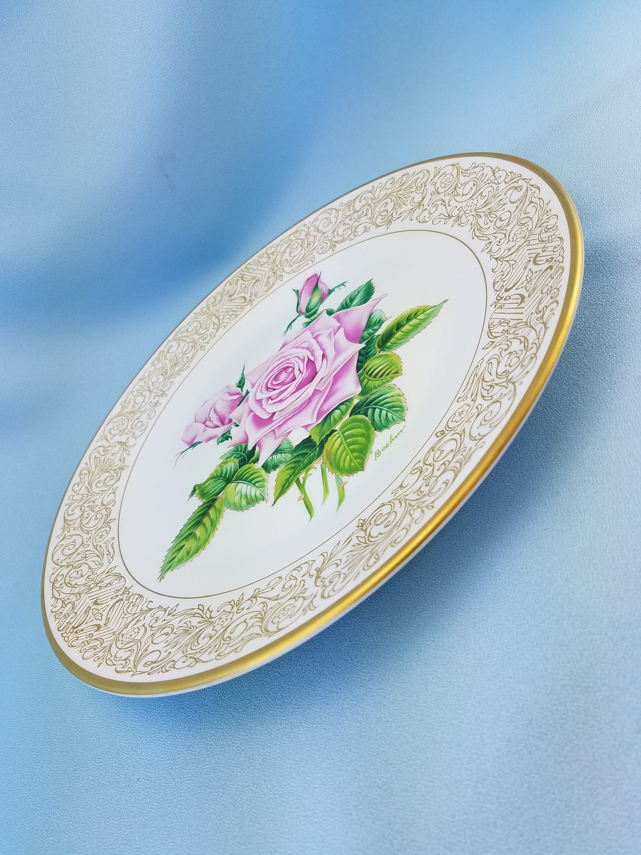 Rose Collection Plate by Boehm the Royal Highness Rose Pink | Etsy