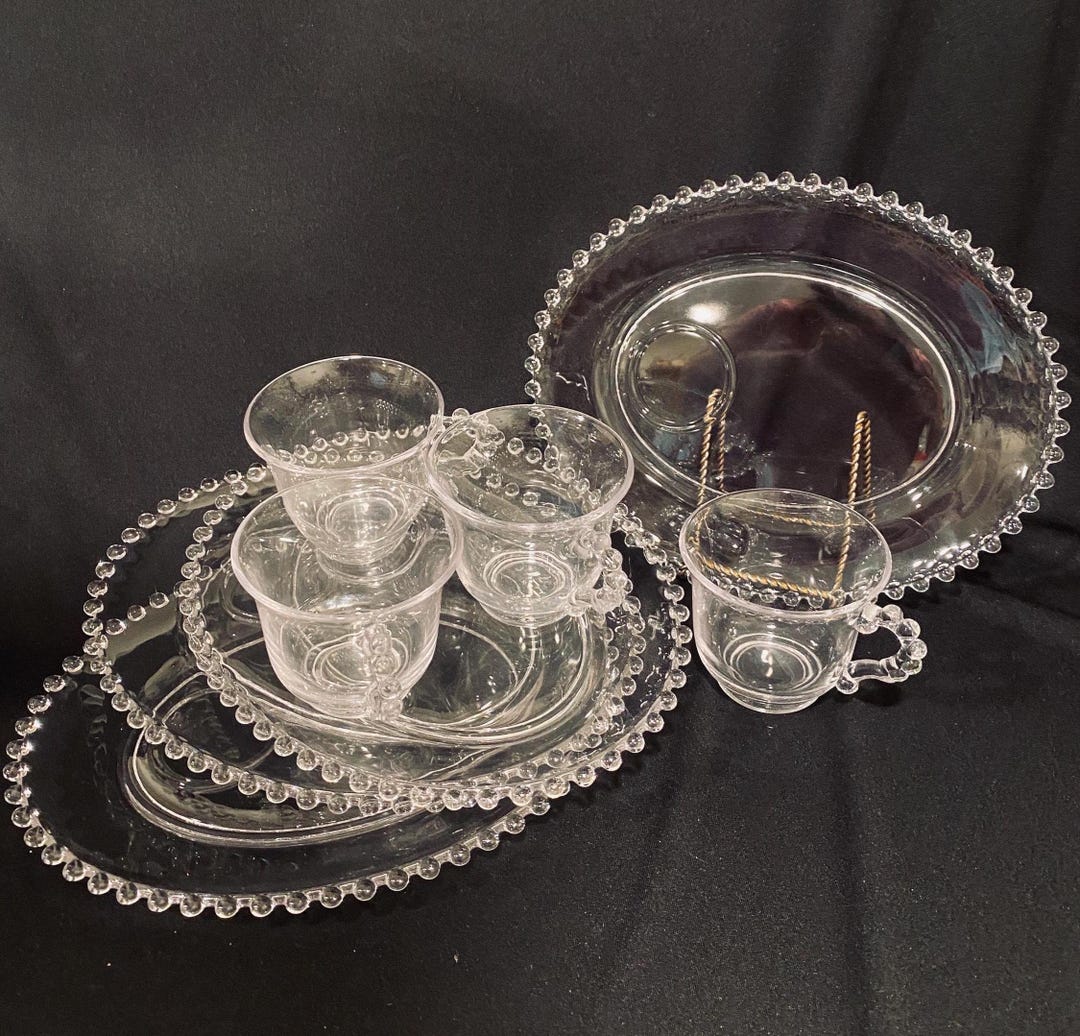 Candlewick Clear Snack and Cup Set With Oval Plate by Imperial Glass ...