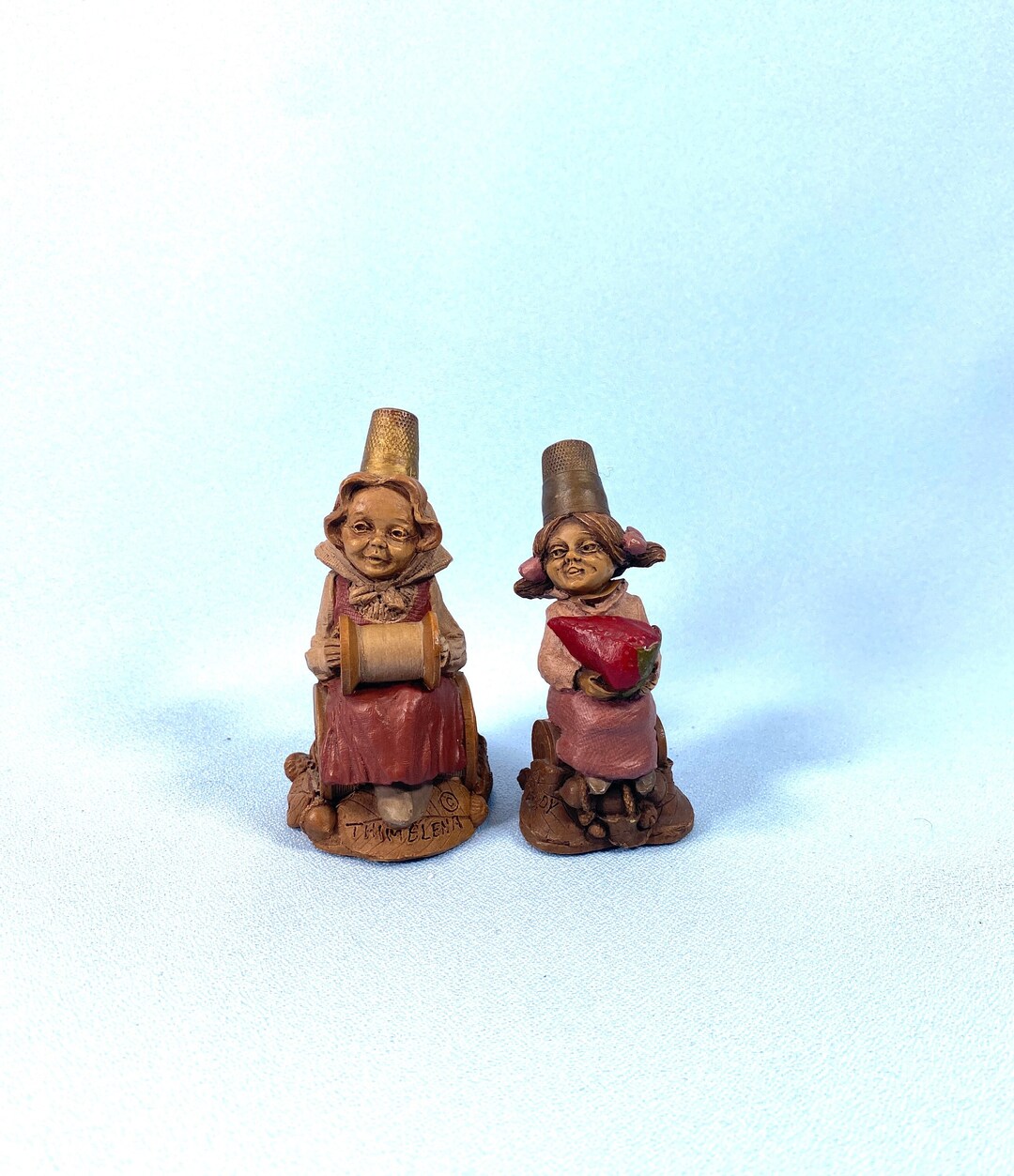 Two Tom Clark Thimble Gnomes, 1988 Thimblena and 1989 Mendy - Etsy