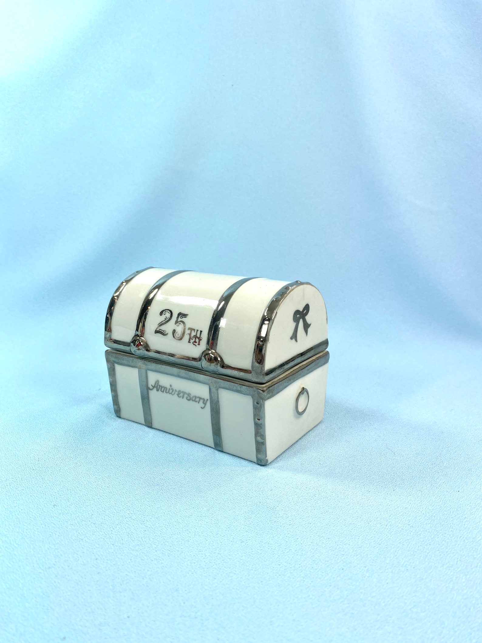 25th Anniversary Box With Lid Lefton Porcelain Treasure Chest - Etsy