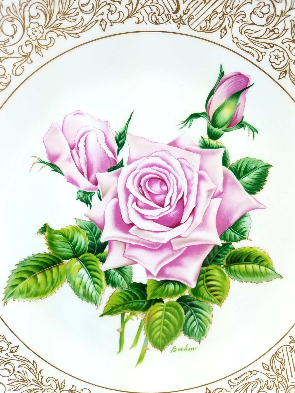 Rose Collection Plate by Boehm the Royal Highness Rose Pink - Etsy