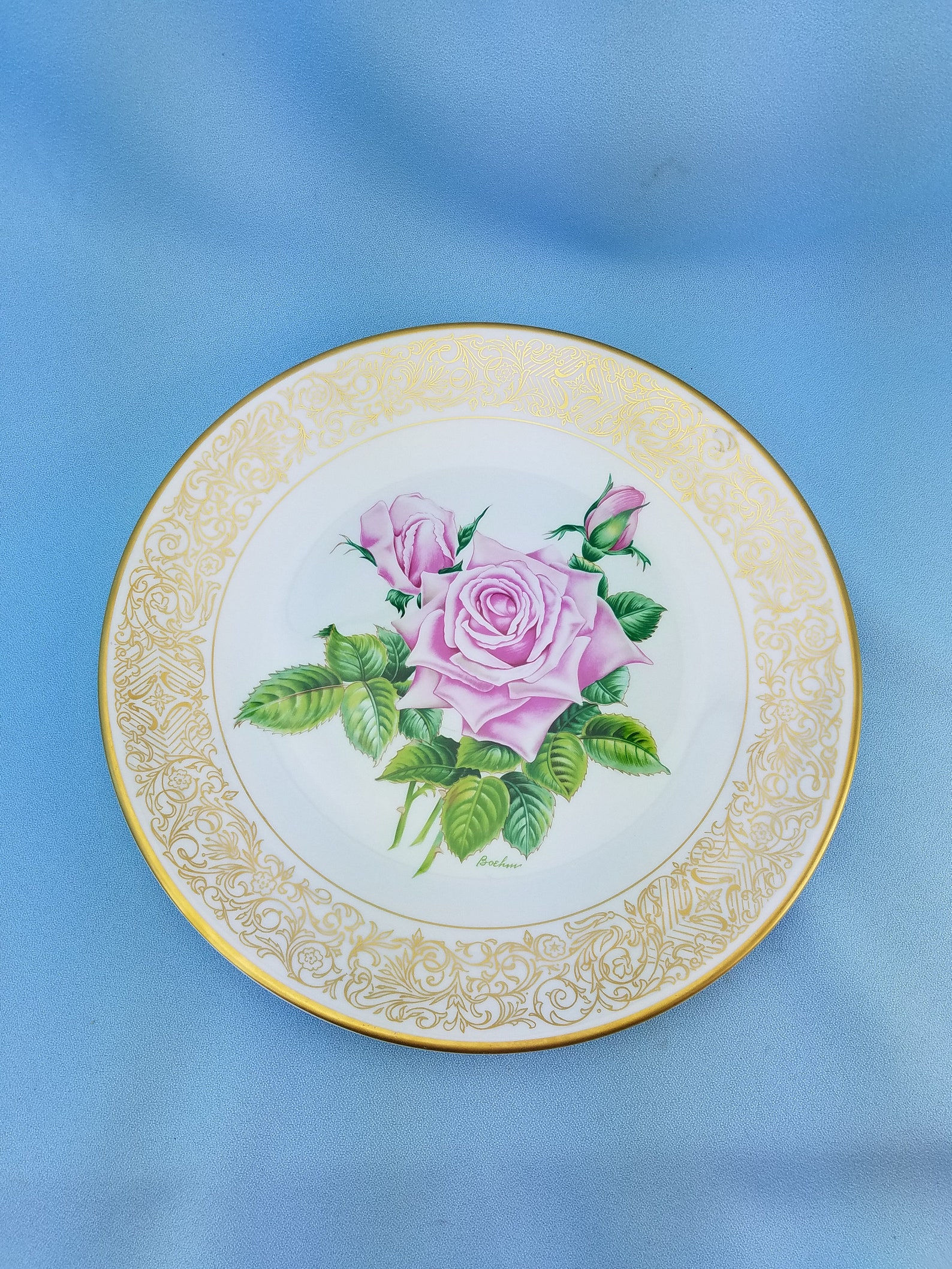 Rose Collection Plate by Boehm the Royal Highness Rose Pink - Etsy