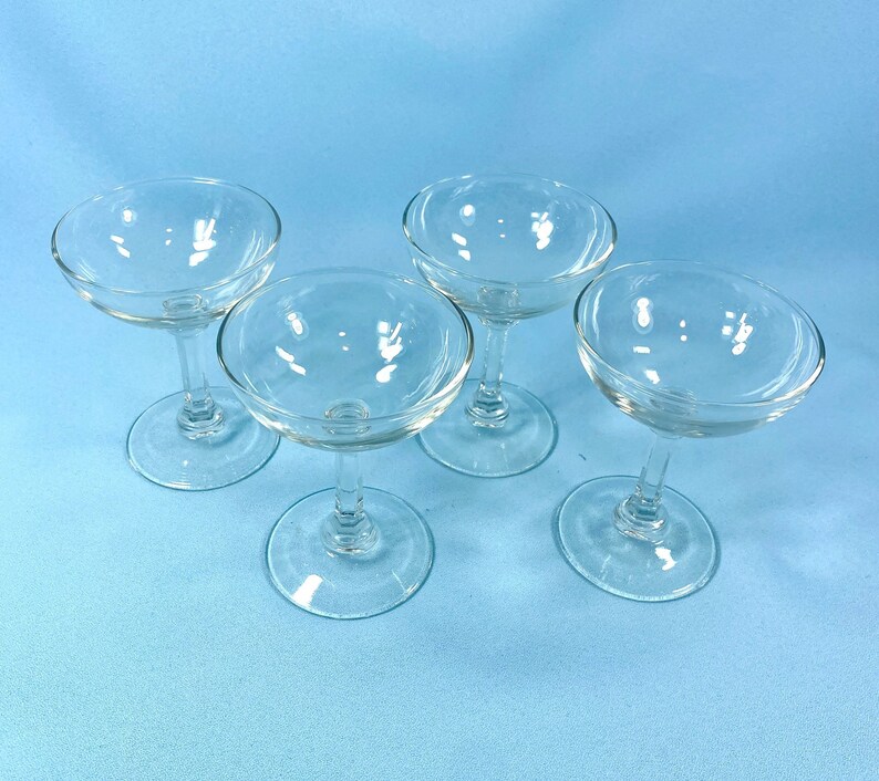 Clear Elegant Champagne/tall Sherbet Glasses Set of Four - Etsy