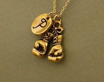 10k Gold Boxing Charm for Charm Bracelet Small Gold Necklace | Etsy