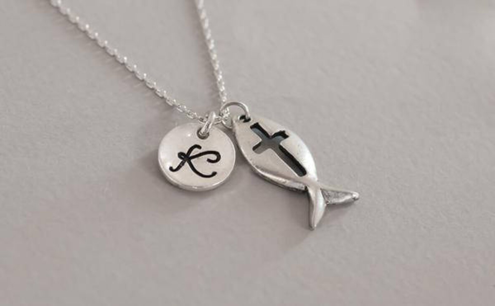 Christian Fish Symbol Necklace Ichthus Necklace Sterling - Etsy