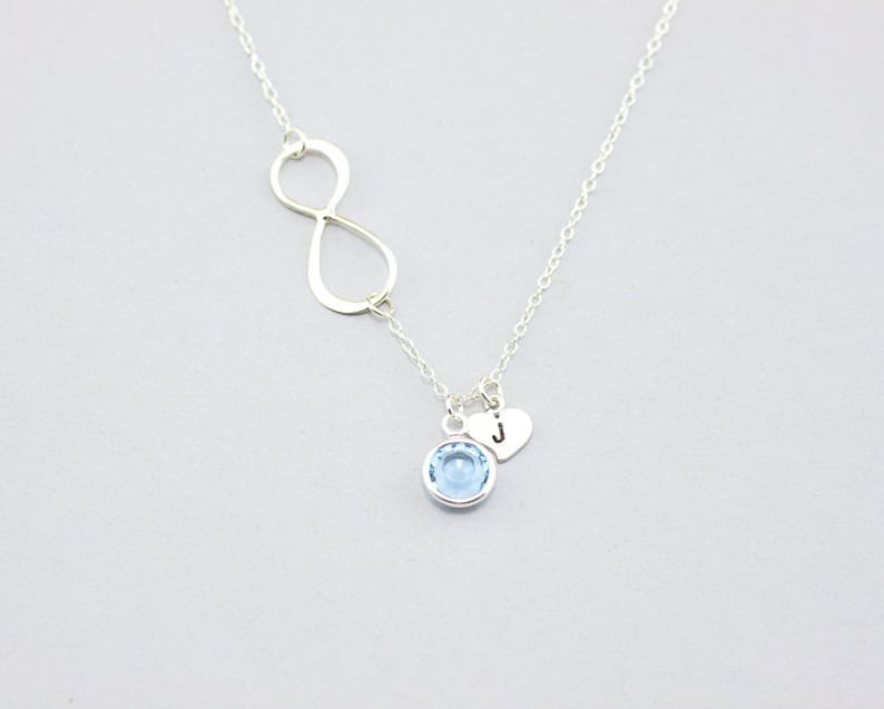 Infinity Initial Necklace . Personalized Charm Necklace . - Etsy