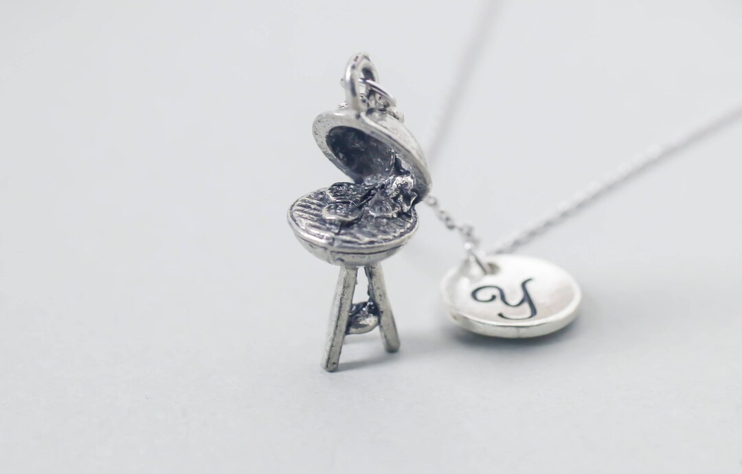 BBQ Grill charm necklace. friendship jewelry. personalized - Etsy 日本