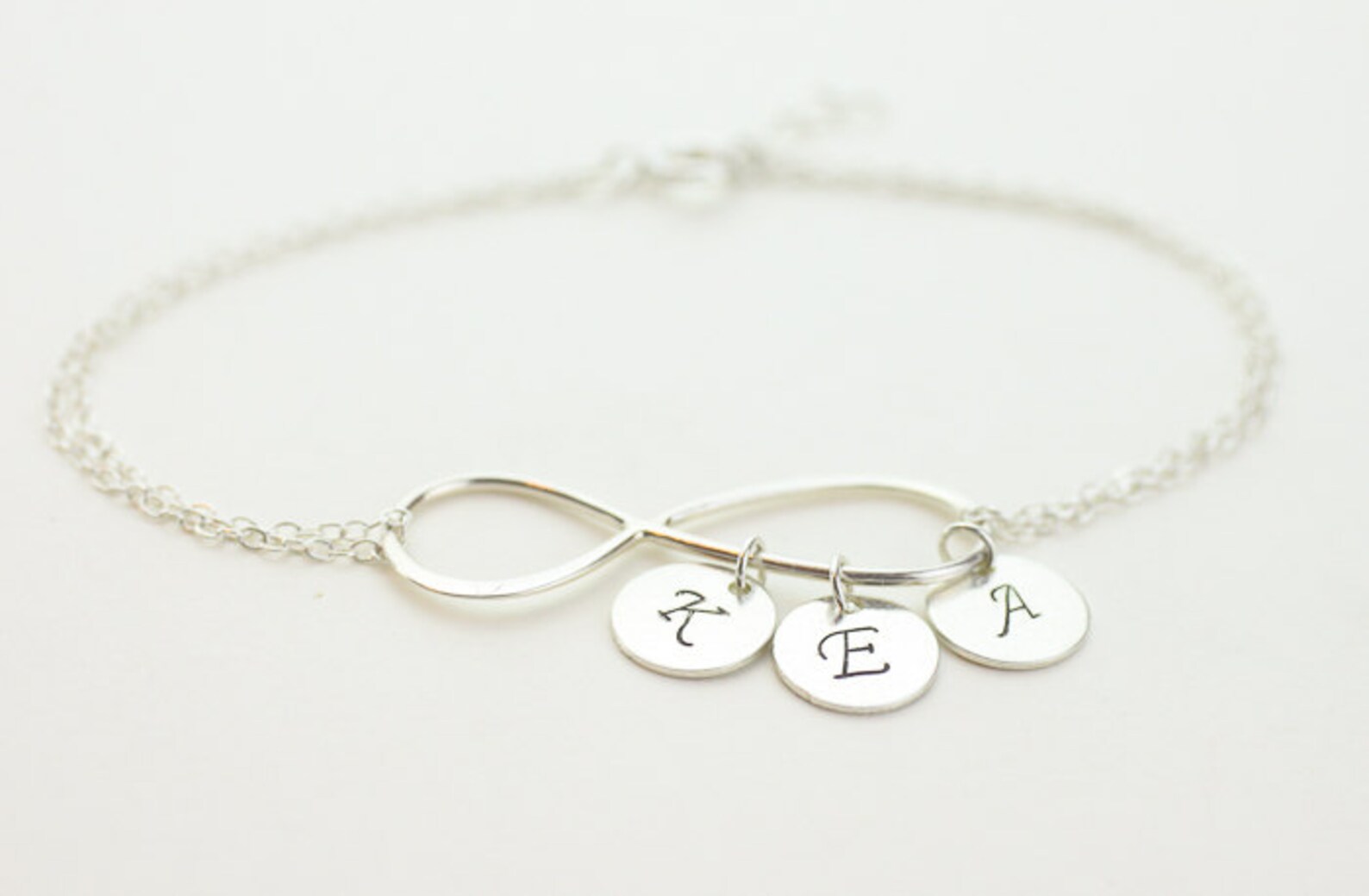 Initial Infinity Bracelet . Three Initials Gold Filled - Etsy